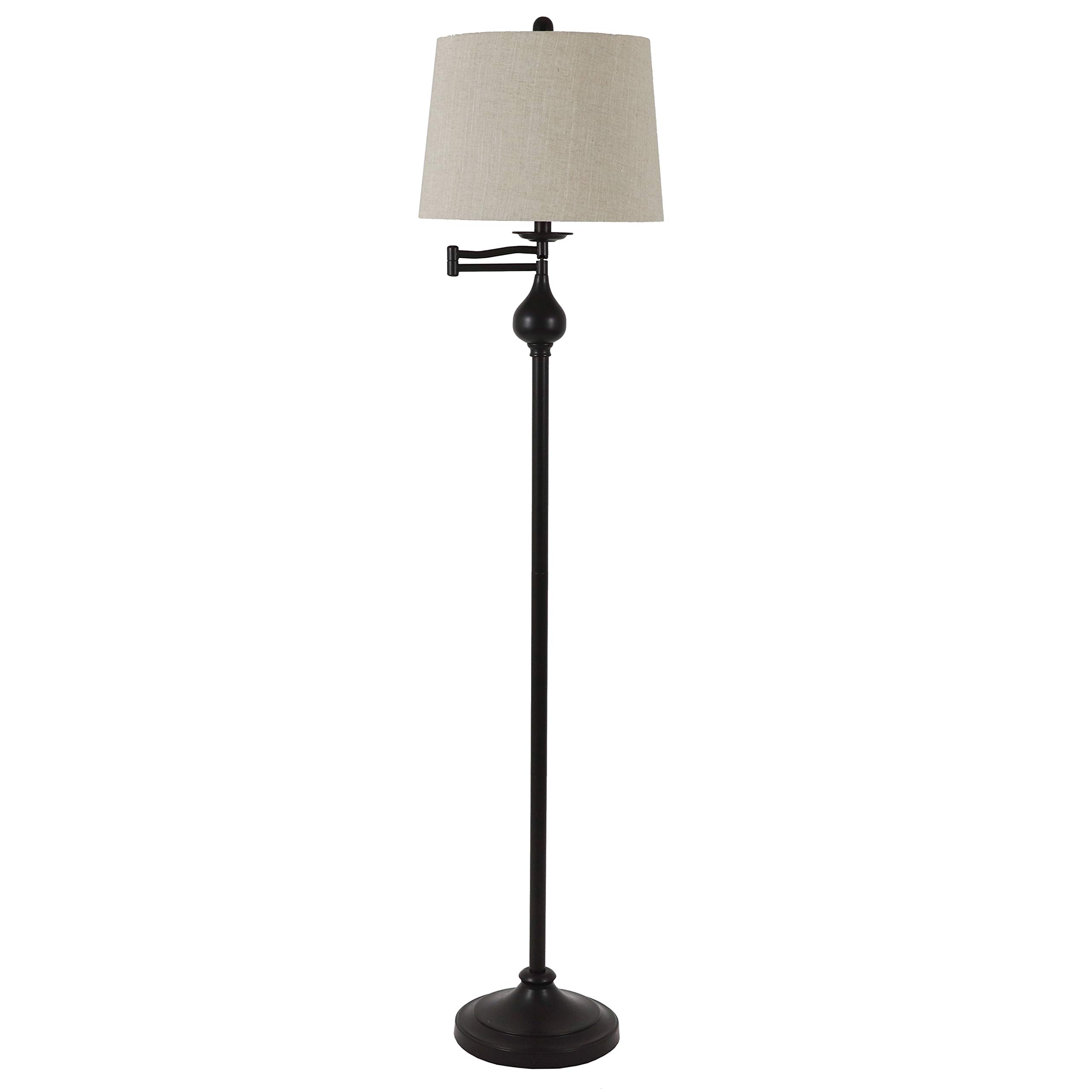 Decor Therapy Tina Floor Lamp with Swing Arm and Ball Accent, Bronze - PL4376