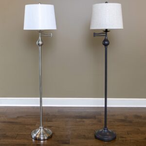 Decor Therapy Tina Floor Lamp with Swing Arm and Ball Accent, Bronze - PL4376