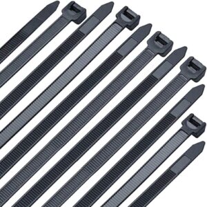 zip ties 16 inch black wire ties 100 per pack electrical cable ties with 60 lbs tensile strength suitable for outdoor workshop farms