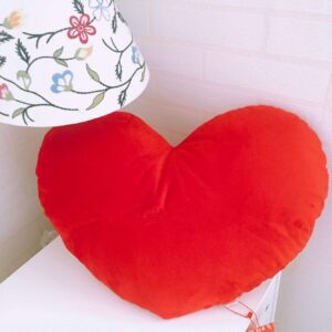 HongMall Cute Plush Red Heart Pillow Cushion Toy Throw Pillows Gift for Friends/Children/Girls/Dogs on Valentine's Day Fit for Living/Bed/Dining/Sofa/Cars, 11.8 X 11 Inch (Red)