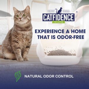 The Original Poop Bags® Cat Litter - Catfidence® Organic Bamboo Unscented, Dust Free Kitty Litter - Long Lasting Odor Control & Fast Drying Cat Litter for Multi-Cats - (21lb Cat Litter)