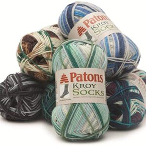 Patons Kroy Socks Yarn, 2-Pack, Route 66 (Blue, Green, and Brown Yarn)