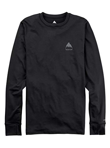 Burton Mens' Lightweight X Base Layer Crewneck Top (US, Alpha, Large, Regular, Regular, True Black)