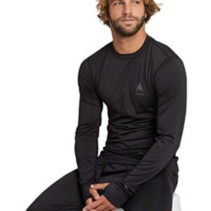 Burton Mens' Lightweight X Base Layer Crewneck Top (US, Alpha, Large, Regular, Regular, True Black)