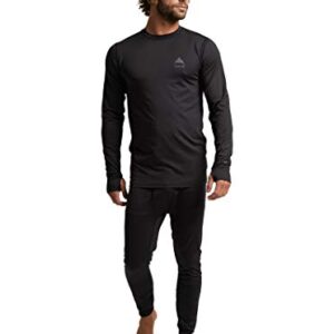 Burton Mens' Lightweight X Base Layer Crewneck Top (US, Alpha, Large, Regular, Regular, True Black)