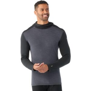 smartwool men's merino 250 baselayer hoodie black-charcoal xl