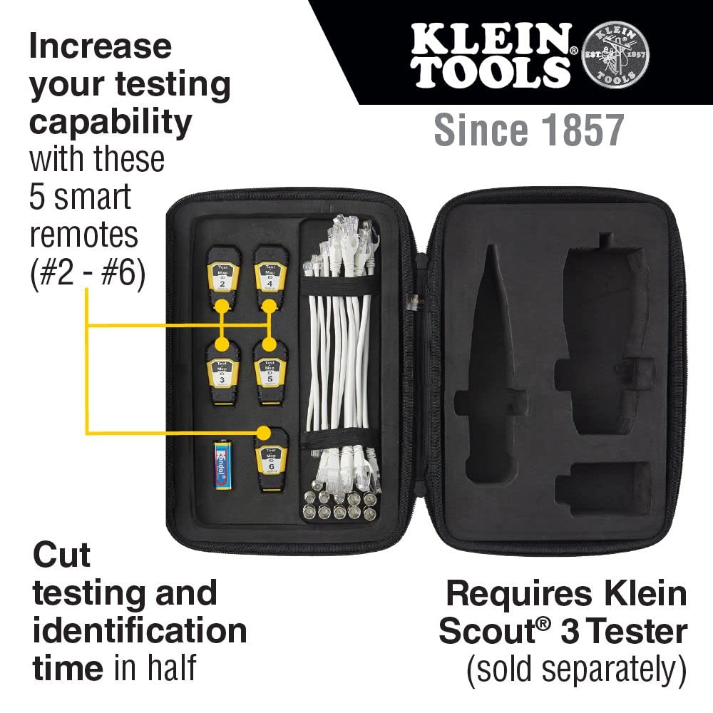 Klein Tools VDV770-850 Tester Remote Upgrade Kit for Scout Pro 3 Tester with Single-step Test + Map Remotes (#2 thru #6)