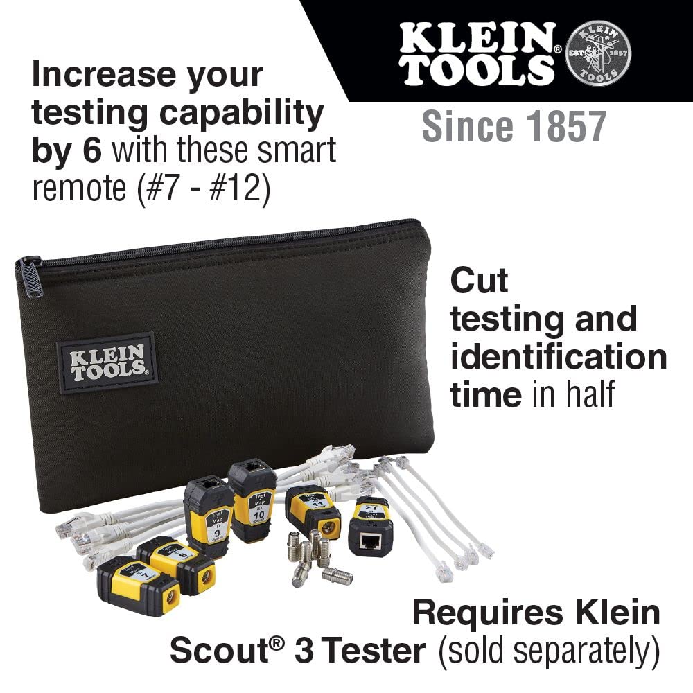 Klein Tools VDV770-851 Tester Remote Expansion Kit for Scout Pro 3 Testers with Single-Step Test + Map Remotes #7 - #12