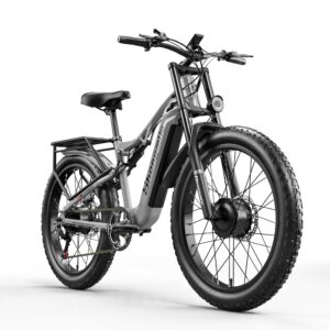 shengmilo-s600 26” electric bike for adults, 2000w dual motors ebike, 31mph, 48v 17.5ah samsung battery, e-mountain bicycle, full suspension double shoulder fork & dnm rear shock, lcd color display