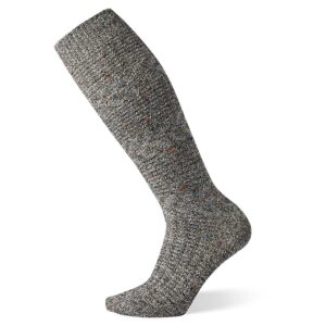 smartwool women's everyday wheat fields knee high black-multi donegal m