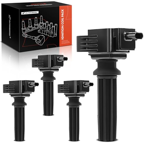 A-Premium 4PCS Ignition Coil Packs Compatible with Ford, Lincoln, Jaguar & Land Rover Vehicles - [2.0L 2.3L 2.5L] - Explorer 2013-2019, Focus 2012-2018, Fusion 2013-2020, MKC 2015-2019, LR2 2013-2015