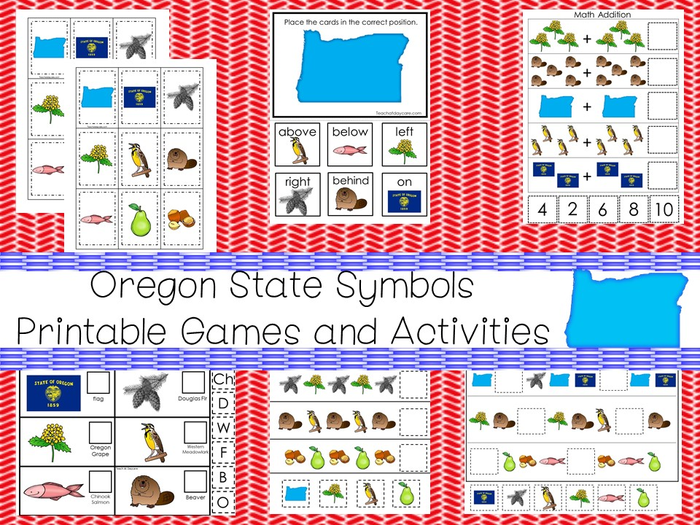 30 Printable Oregon State Symbols themed Games and Activities