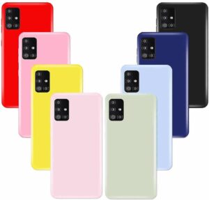 (8 pack) for samsung galaxy a71 5g case [not for verizon a71 5g uw],soft silicone gel bumper phone case shockproof cover for samsung a71 5g, red, light pink, yellow, deeppink,green,purple,blue, black