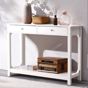 TaoHFE Console Table, 39.4"x11.8"x31.5"(LxWxH), White