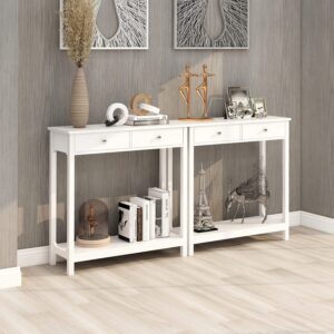 TaoHFE Console Table, 39.4"x11.8"x31.5"(LxWxH), White