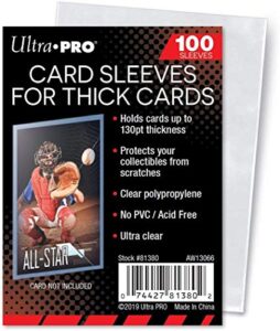 ultra pro thick card sleeves - holds up to 130pt - quantity: 100