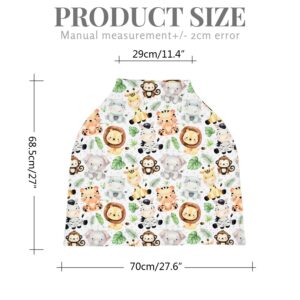 Terriboo Nursing Cover for Newborn Breastfeeding Multi Use Infant Stroller Canopy Unisex Baby Car Seat Cover High Chair Cover Shopping Cart Cover for Baby Boy and Girl (Zoo)