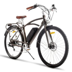 electric city bike 7 speed e-bike, 48v larger battery 500w bafang motor electric bicycle for adults brown