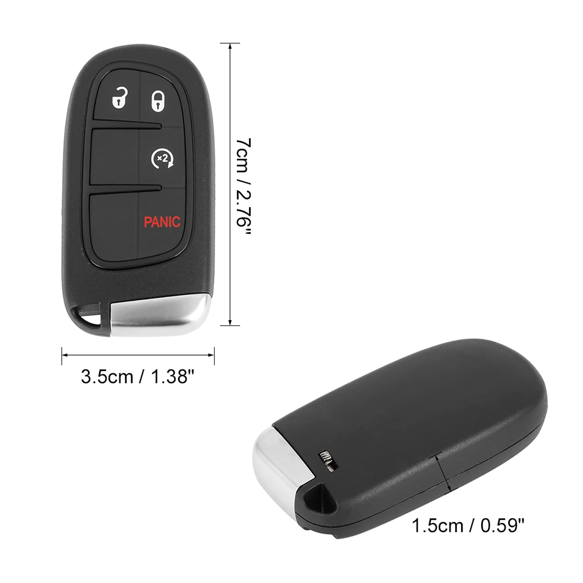 X AUTOHAUX Car Replacement Key Fob Shell Case Black GQ4-54T for Jeep Cherokee 2014-2018 4 Key Button Black