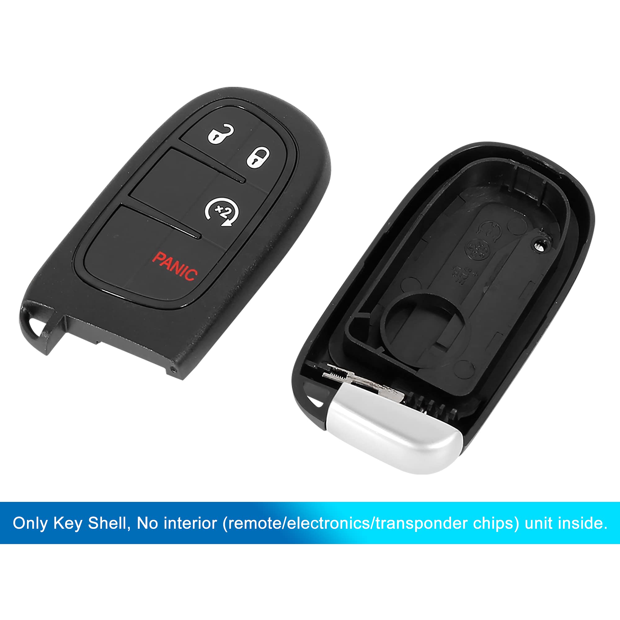 X AUTOHAUX Car Replacement Key Fob Shell Case Black GQ4-54T for Jeep Cherokee 2014-2018 4 Key Button Black