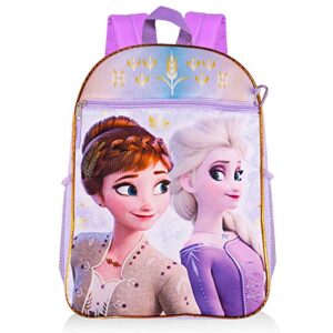 Disney Frozen Backpack and Lunch Box Set for Girls ~ 5 Pc Bundle with Deluxe 16" Frozen School Bag, Lunch Bag, Water Bottle, Stickers, and More (Frozen School Supplies)