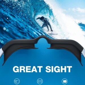 ZIONOR Swimming Goggles, 2 Packs G1 Polarized Swim Goggles UV Protection Watertight Anti-fog Adjustable Strap for Adult Men and Women (BlackBlue+BlackWhite)