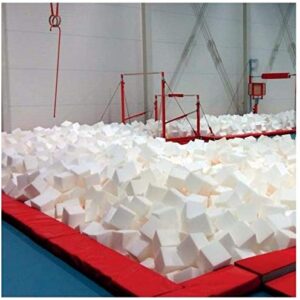 Foamma White Foam Pit Cubes/Blocks 8” x 8” x 8” 10 Pack for Gymnastics, Freerunning and Parkour Courses, Skateboard Parks, BMX, Trampoline Arenas