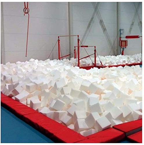 Foamma White Foam Pit Cubes/Blocks 8” x 8” x 8” 10 Pack for Gymnastics, Freerunning and Parkour Courses, Skateboard Parks, BMX, Trampoline Arenas