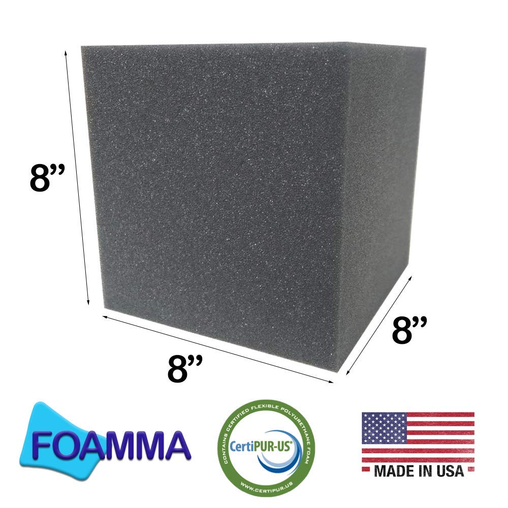 Foamma Charcoal Foam Pit Cubes/Blocks 8” x 8” x 8” 10 Pack for Gymnastics, Freerunning and Parkour Courses, Skateboard Parks, BMX, Trampoline Arenas