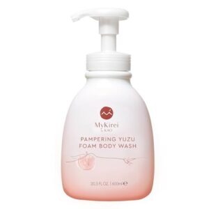 mykirei by kao foaming body wash with japanese yuzu, sustainable bottle pump, citrus 20.3 fl oz