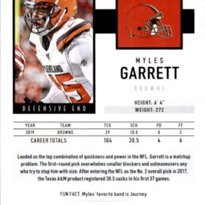 2020 Score #68 Myles Garrett Cleveland Browns Football Card