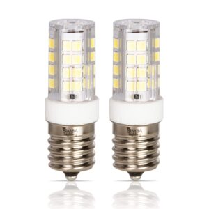 simba lighting led e17 microwave appliance light bulb (2 pack) 4w t8 40w incandescent replacement for under hood, stove top, range, 120v, intermediate screw base, non-dimmable, 6000k daylight