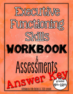 executive functioning skills answer key