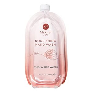 mykirei by kao conditioner refill with japanese tsubaki & rice water for hair, sustainable bottle, citrus, 10.1 oz