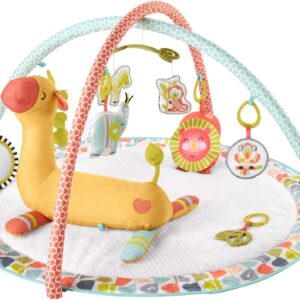 Fisher-Price Go Wild Gym & Giraffe Wedge, infant activity gym with large playmat, musical -toy and tummy time support wedge for babies [Amazon Exclusive]