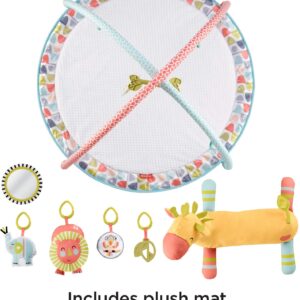 Fisher-Price Go Wild Gym & Giraffe Wedge, infant activity gym with large playmat, musical -toy and tummy time support wedge for babies [Amazon Exclusive]