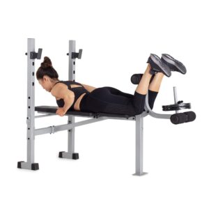 Weider Platinum Standard Weight Bench with Fixed Uprights and Integrated Leg Developer