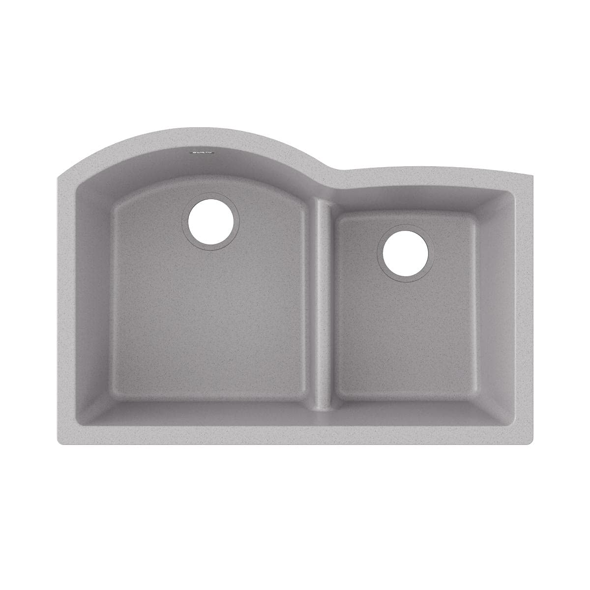 Elkay Quartz Classic ELGHU3322RGS0C 33" x 22" x 10", Offset 60/40 Double Bowl Undermount Sink Kit with Aqua Divide, Greystone