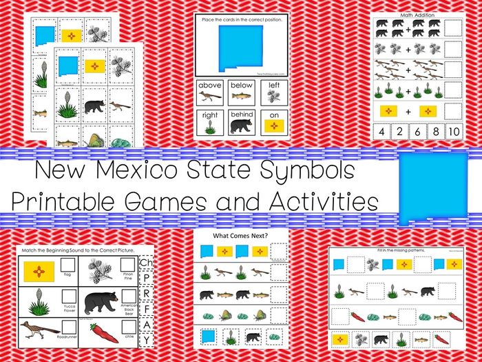 30 Printable New Mexico State Symbols themed Games and Activities