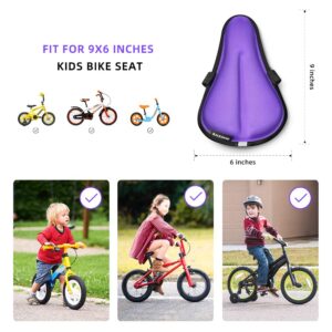 ANZOME Kids Gel Bike Seat Cushion Cover, 9"x6" Memory Foam Child Bike Seat Cover Extra Soft Small Bicycle Saddle Pad, Kids Bicycle Seat Cover with Water&Dust Resistant Cover