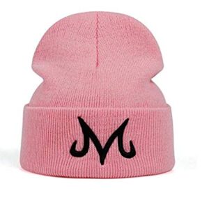 Jun New Brand Majin Buu Winter Hat Cotton Knitted Hat Knitted Beanie Hat for Pink Black (Black)