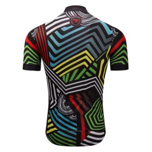 PSPORT Grid Men's Cycling Jersey Short Sleeve Bike Shirts with 3 Pocket Reflective