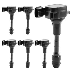 hqpasfy ignition coil pack set of 6 compatible with 2003-2008 infiniti g35 m35 fx35 nissan 350z 3.5l v6 replaces# 22448-al61c, 22448al61c, 6734025, c1439, gn10246