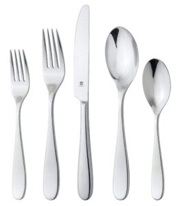 danialli modern fidenza silverware set - 18/10 stainless steel flatware set for elegant dining - dishwasher safe cutlery set (40-piece)