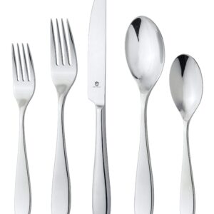 DANIALLI Modern Fidenza Silverware Set - 18/10 Stainless Steel Flatware Set for Elegant Dining - Dishwasher Safe Cutlery Set (40-Piece)