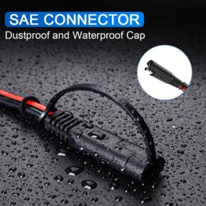 ELECTOP SAE to SAE Extension Cable 15Feet Quick Connect Disconnect SAE Power Connector Cable Wire Harness 14AWG with Dust Cap for Automotive RV Motorcycle Solar Panel SAE Plug Battery Charging Cable