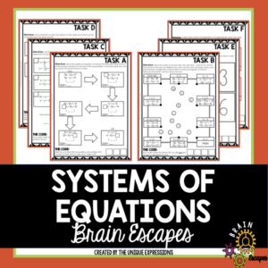 systems of equations escape room activity