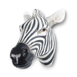 ksoulyer polyresin faux zebra head wall hanging, handmade wall charmers for farm house, animal head home & garden décor