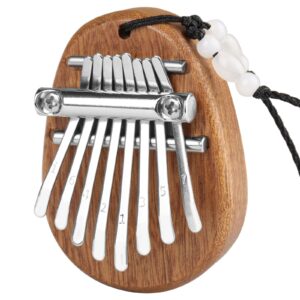 mr.power cute kalimba marimba portable finger thumb piano for beginners (8 keys, natural wood)