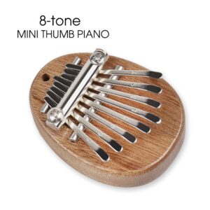 Mr.Power Cute Kalimba Marimba Portable Finger Thumb Piano for Beginners (8 Keys, Natural Wood)